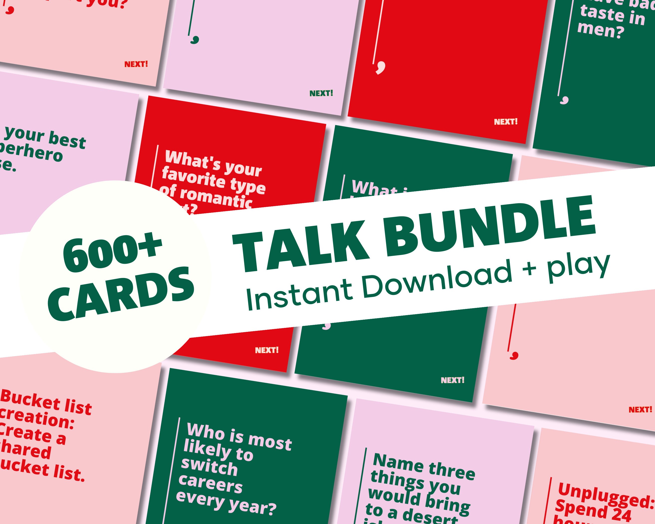 Talk Bundle Party Question Card Game Ladies Night Drinking Party Game ...