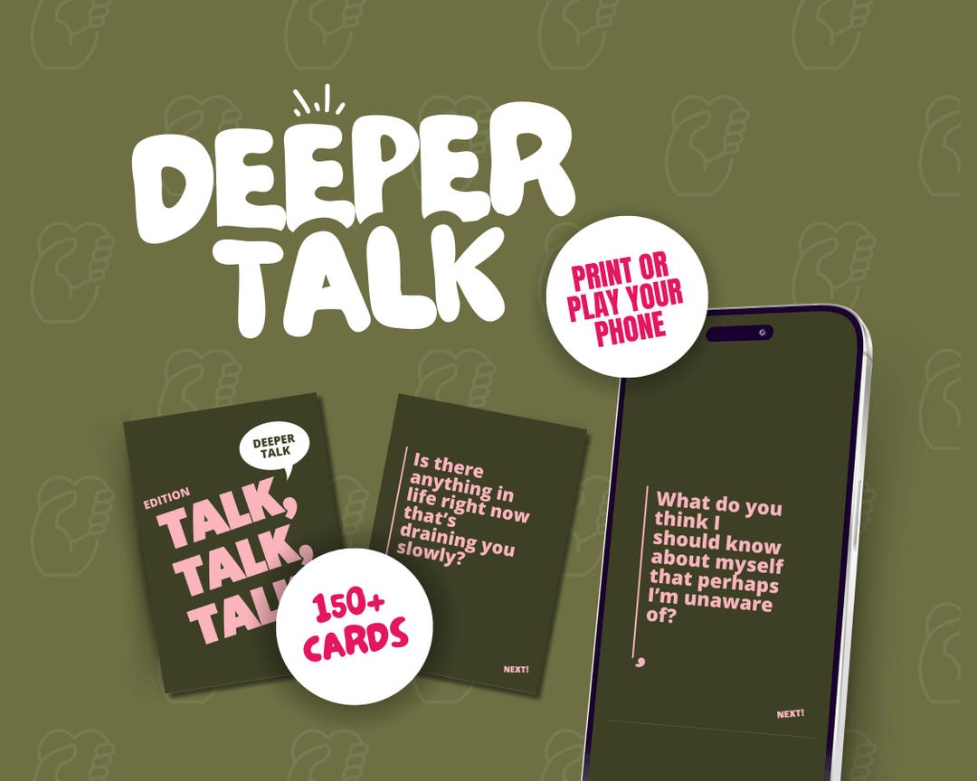 Deeper Talk Card Game: 150+ Conversation Starters (digital Download) - Etsy