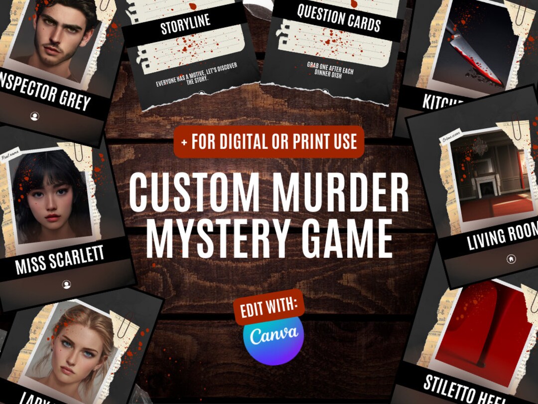 Customisable Canva Murder Mystery Birthday Dinner Party Birthday ...