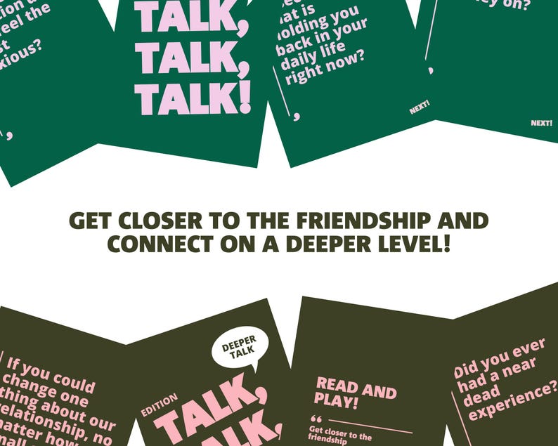Juego de cartas "Deep & Deeper Talk": Más de 300 preguntas (descarga ...