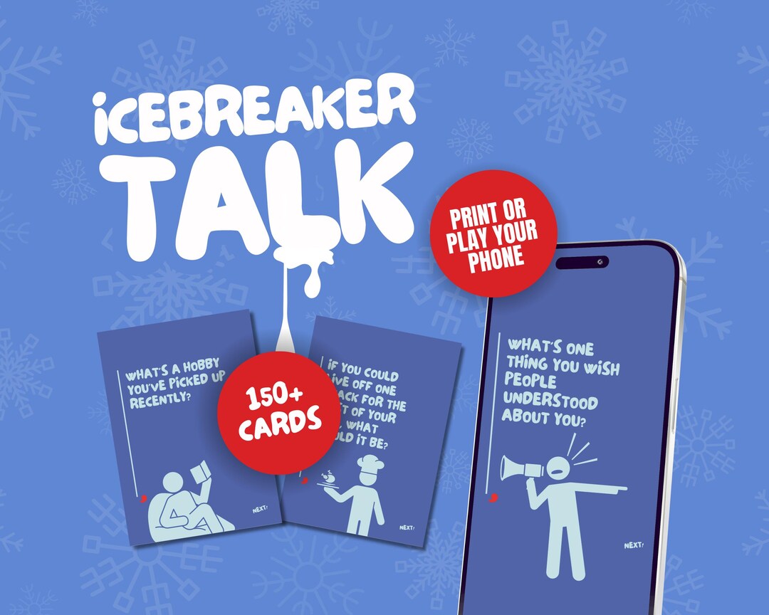 Icebreaker Card Game for Friends Conversation Card Game for Night Out ...