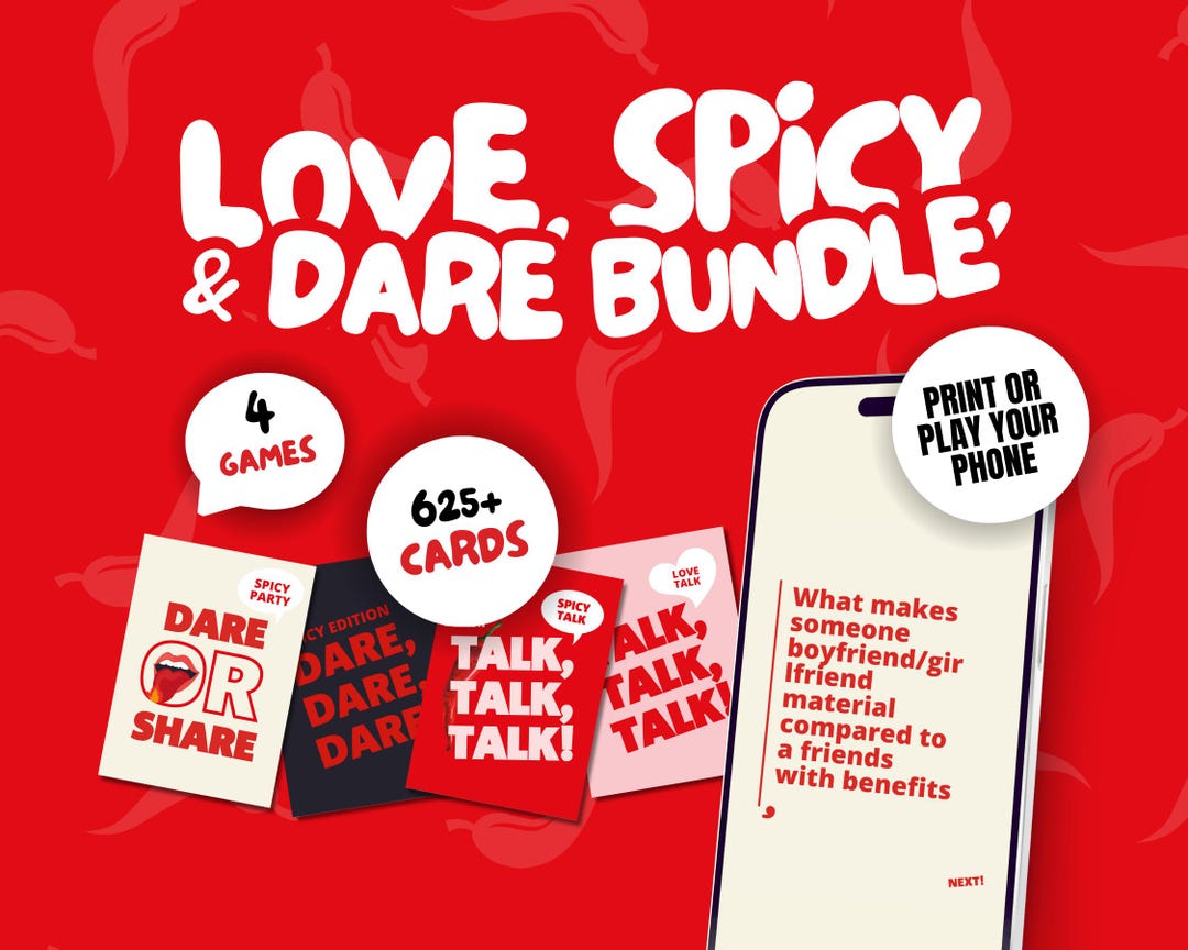 Spicy Question Card Game Bundle Dare Card Game for Adults Drinking Game ...
