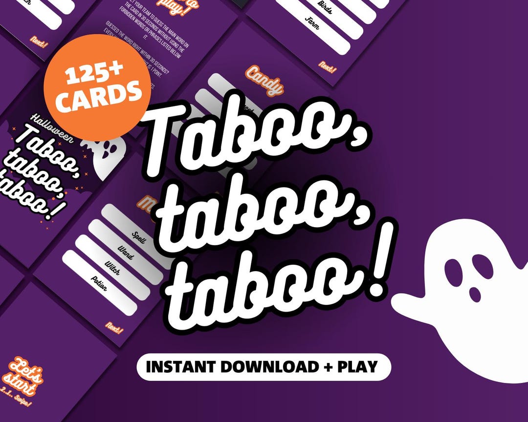 Halloween Taboo Card Game Guess Forbidden Halloween Words Halloween ...