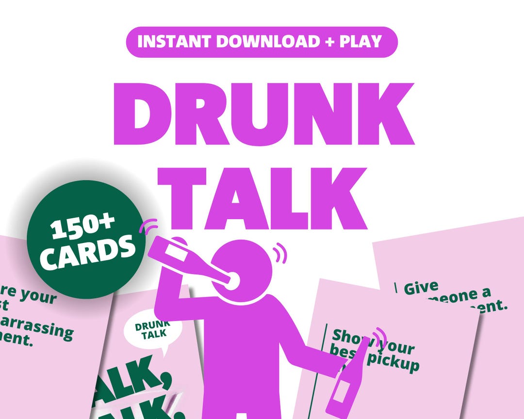 Drunk Talk Party Game Drinking Game for Party Night Card Game Digital ...