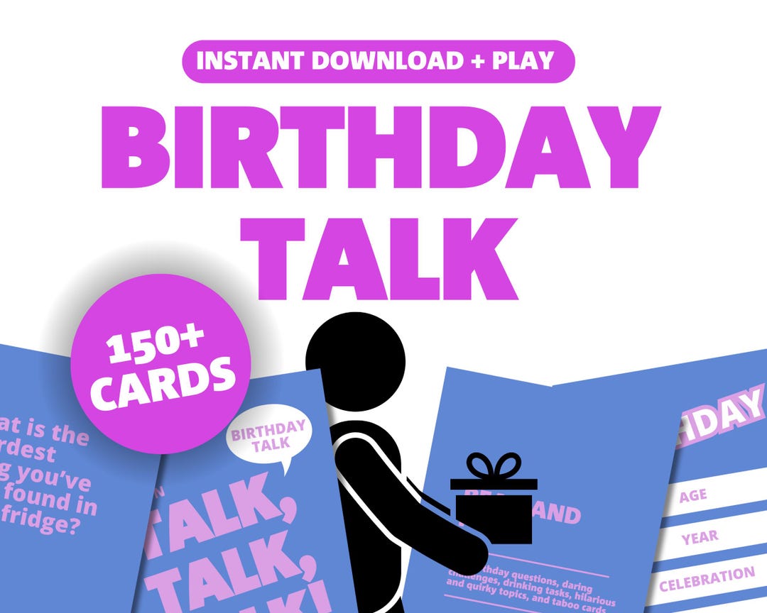 Birthday Talk Party Game Drinking Game for Girls Night Card Game ...