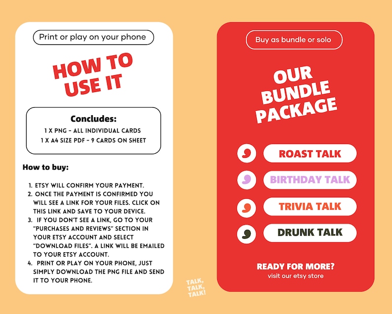 Roast Talk Card Game Fun Party and Birthday Game for Friends Instant ...