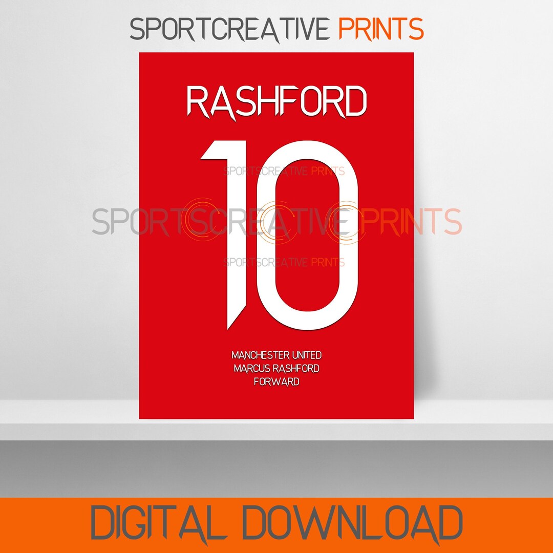 Marcus Rashford Digital Art Prints Manchester United Poster Rashford ...