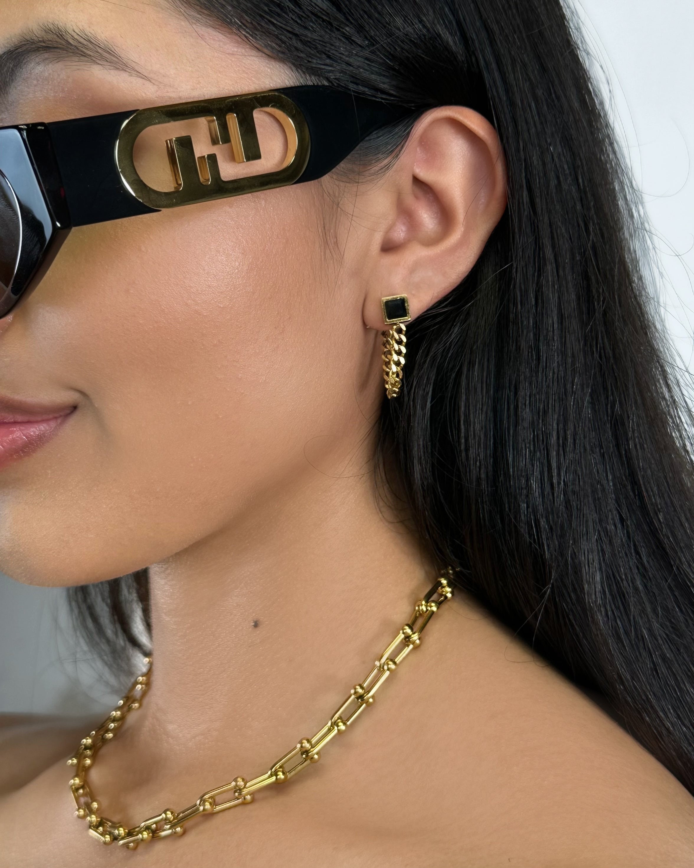 18k Gold U Link Chain Necklace, Dainty Bold Thick Chunky Gold Link ...