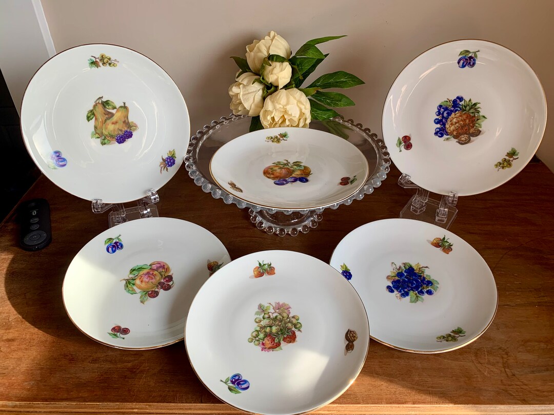 Vintage kahla GDR Bavarian Set of Six White Porcelain Dessert Plates ...