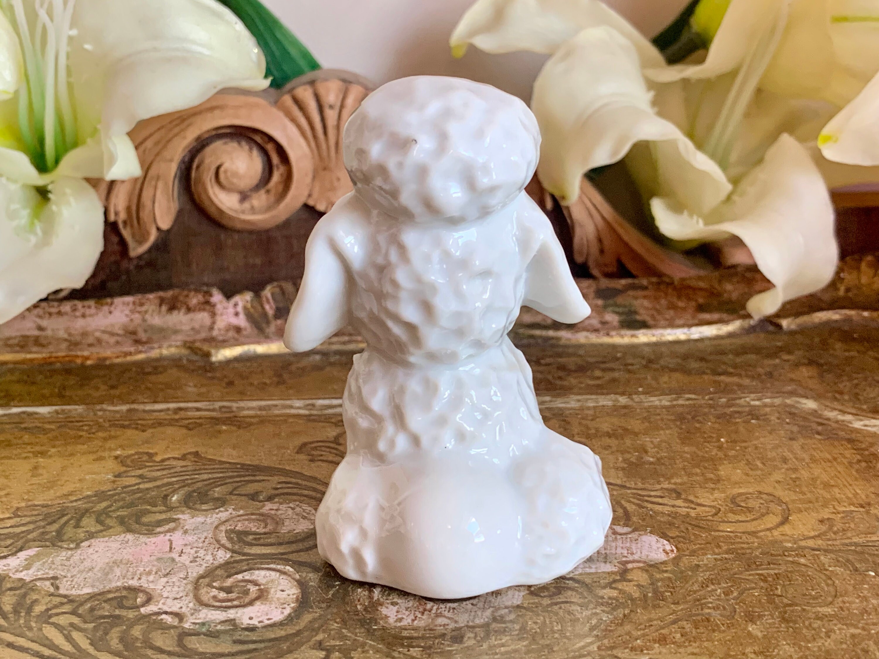 Vintage Anthropomorphic Poodle Dog Puppy Figurine Pink Bow China Japan ...