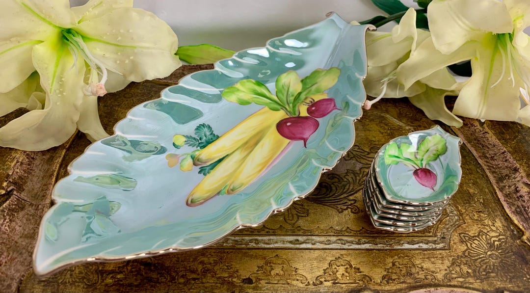 Vintage Noritake Morimura Lusterware Hand Painted China Asparagus and ...