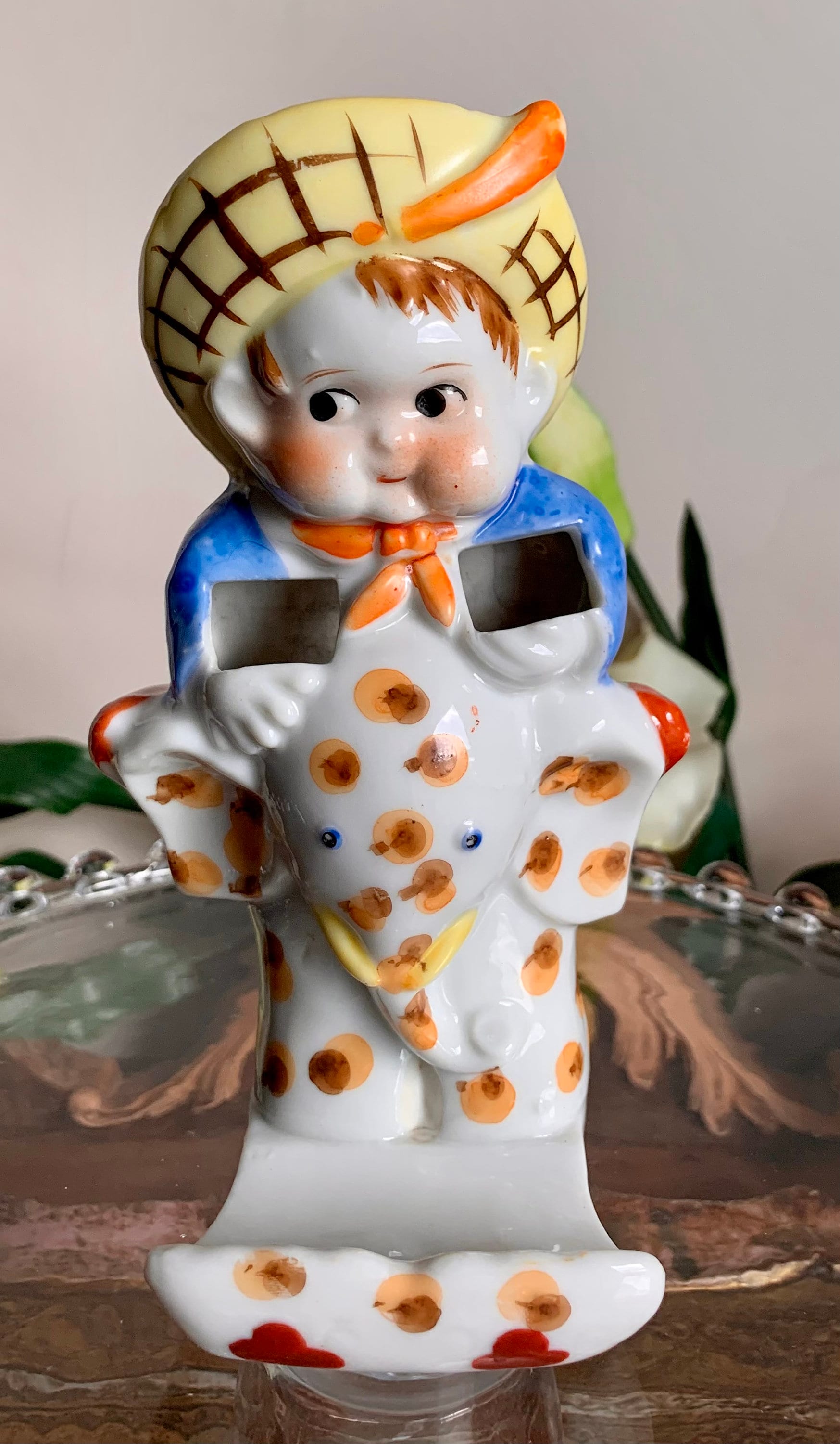 Rare Vintage Kitch Figural Hand Painted Toothbrush Holder, Boy With ...