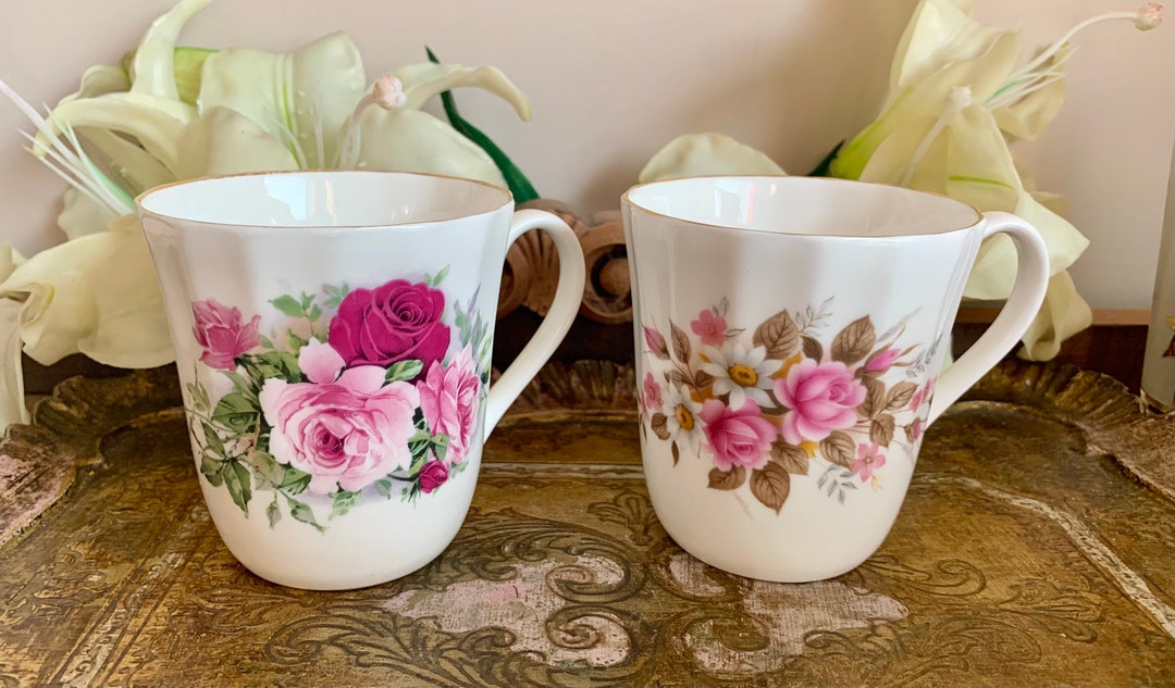 Vintage Royal Stuart Roses China Set of 2 Mugs - Etsy