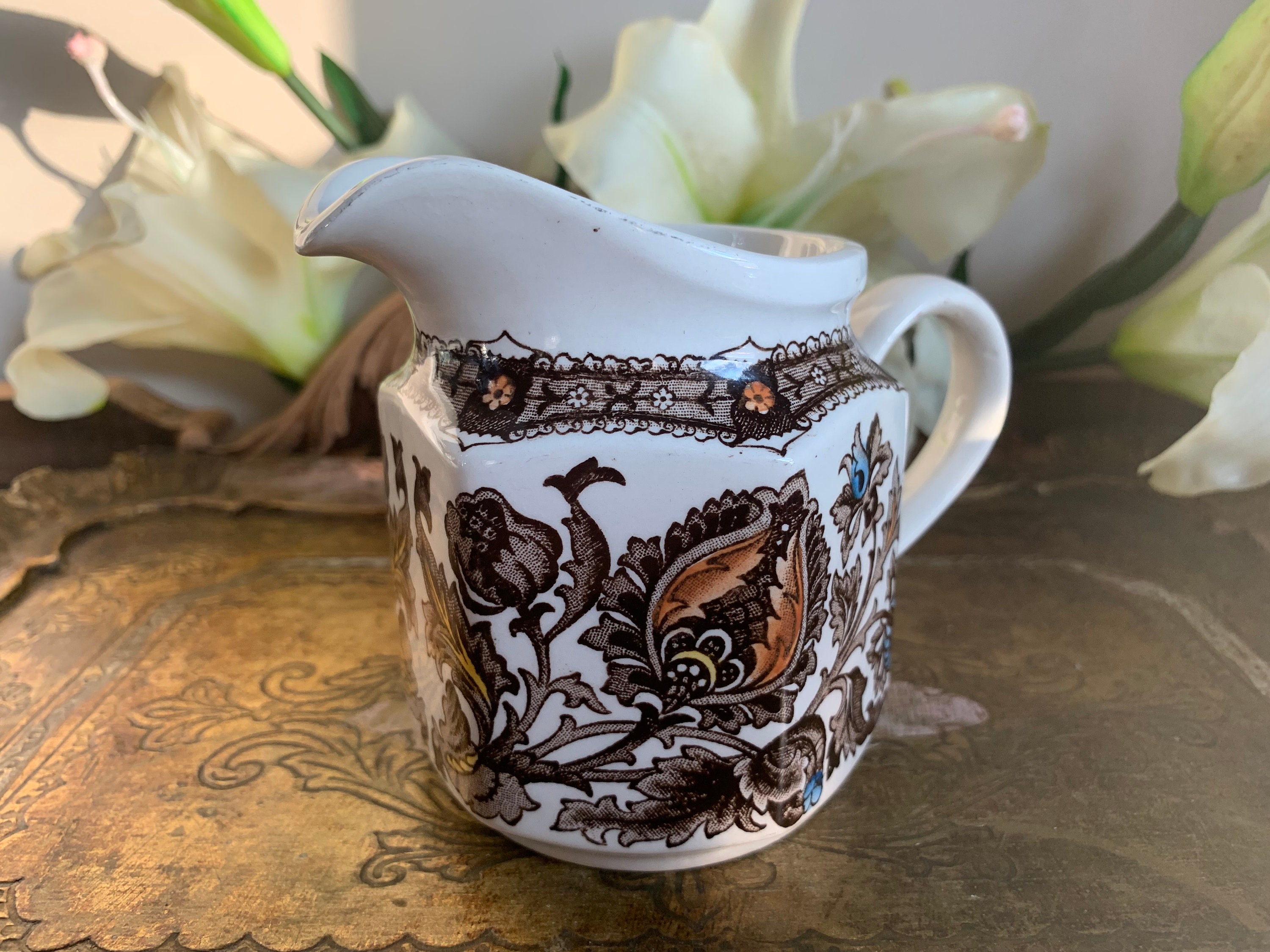 Rare Vintage Ridgway Staffordshire Ironstone Transferware Creamer ...