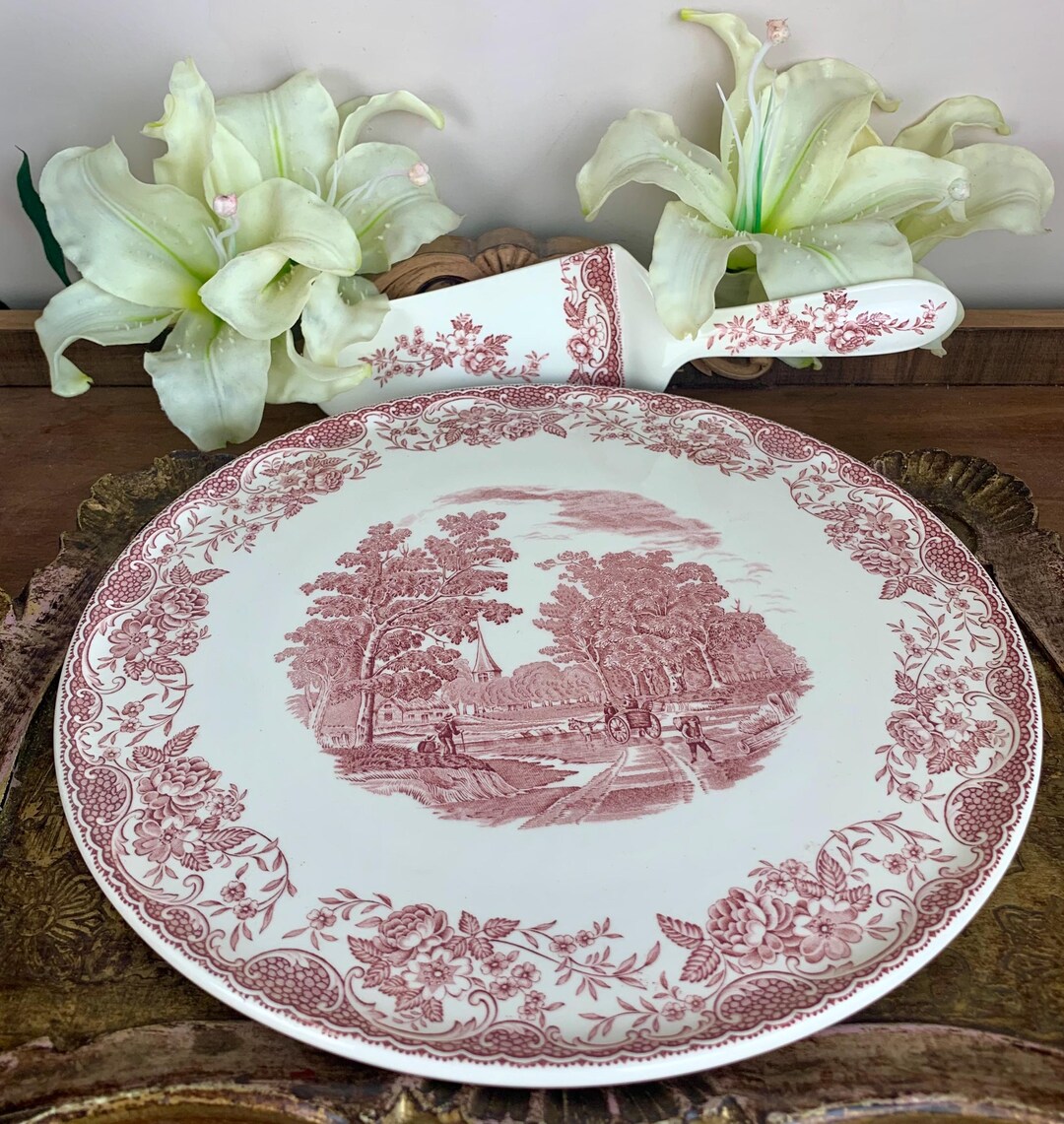 Vintage Royal Tudor Ware Old England Barker Bros Ltd Cake Platter and ...