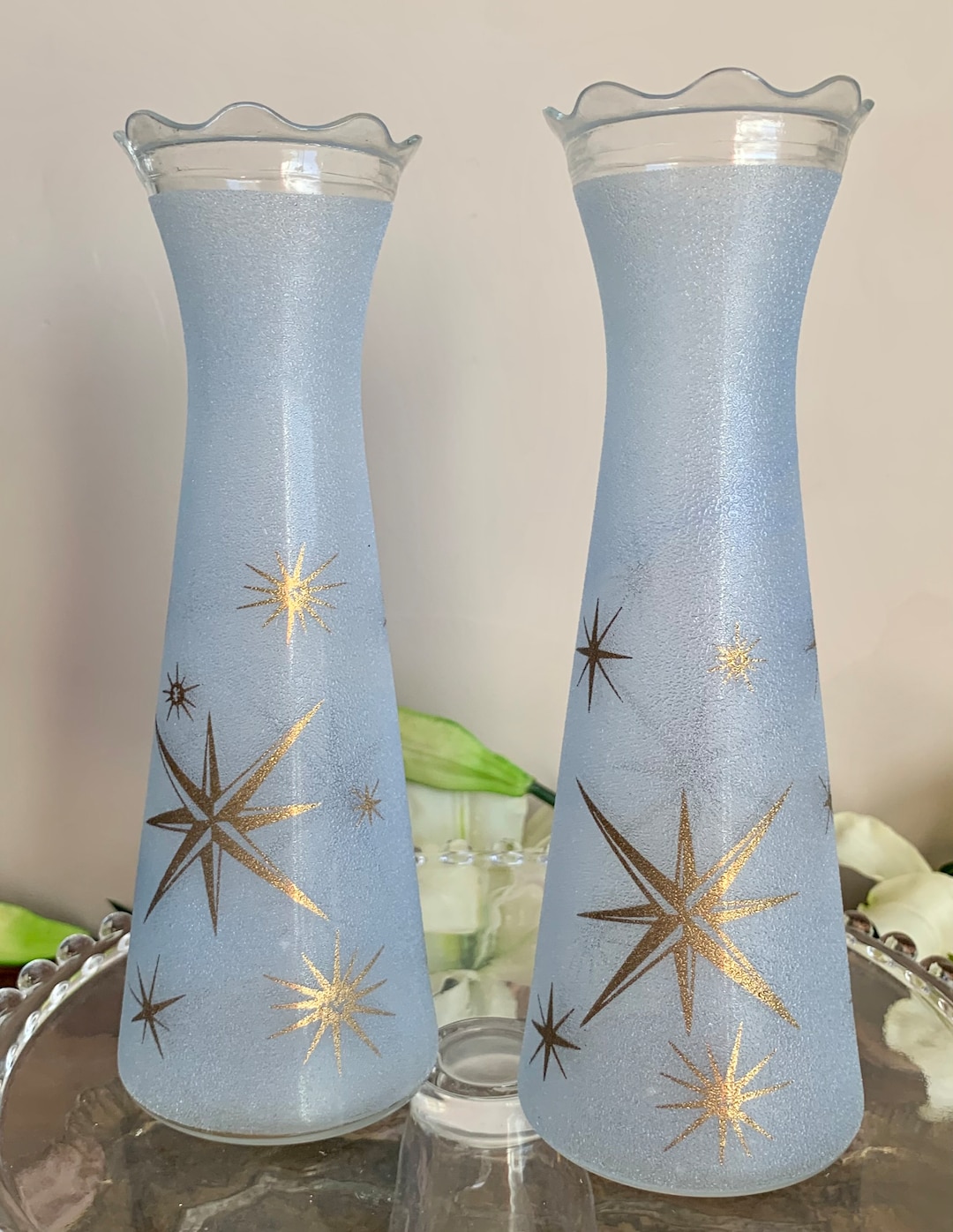 Rare Pair of Vintage Bartlett Collins MCM Atomic Starburst Vase - Etsy