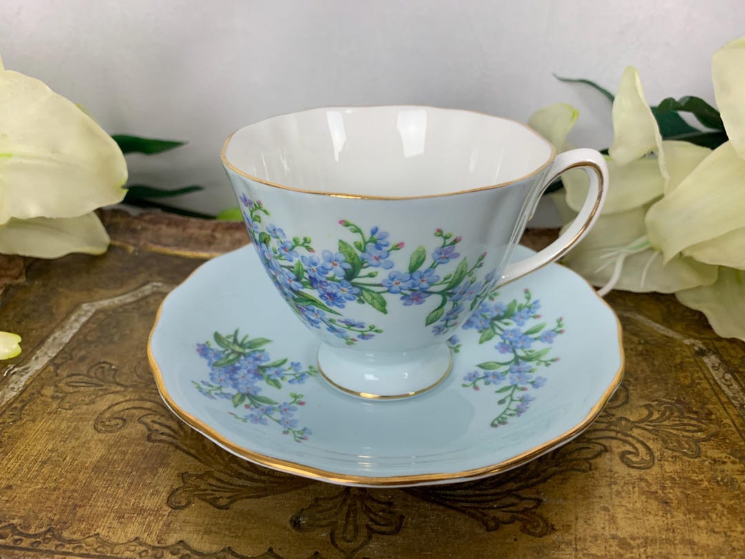 Vintage Colclough Forget Me Not Tea Cup and Saucer - Etsy