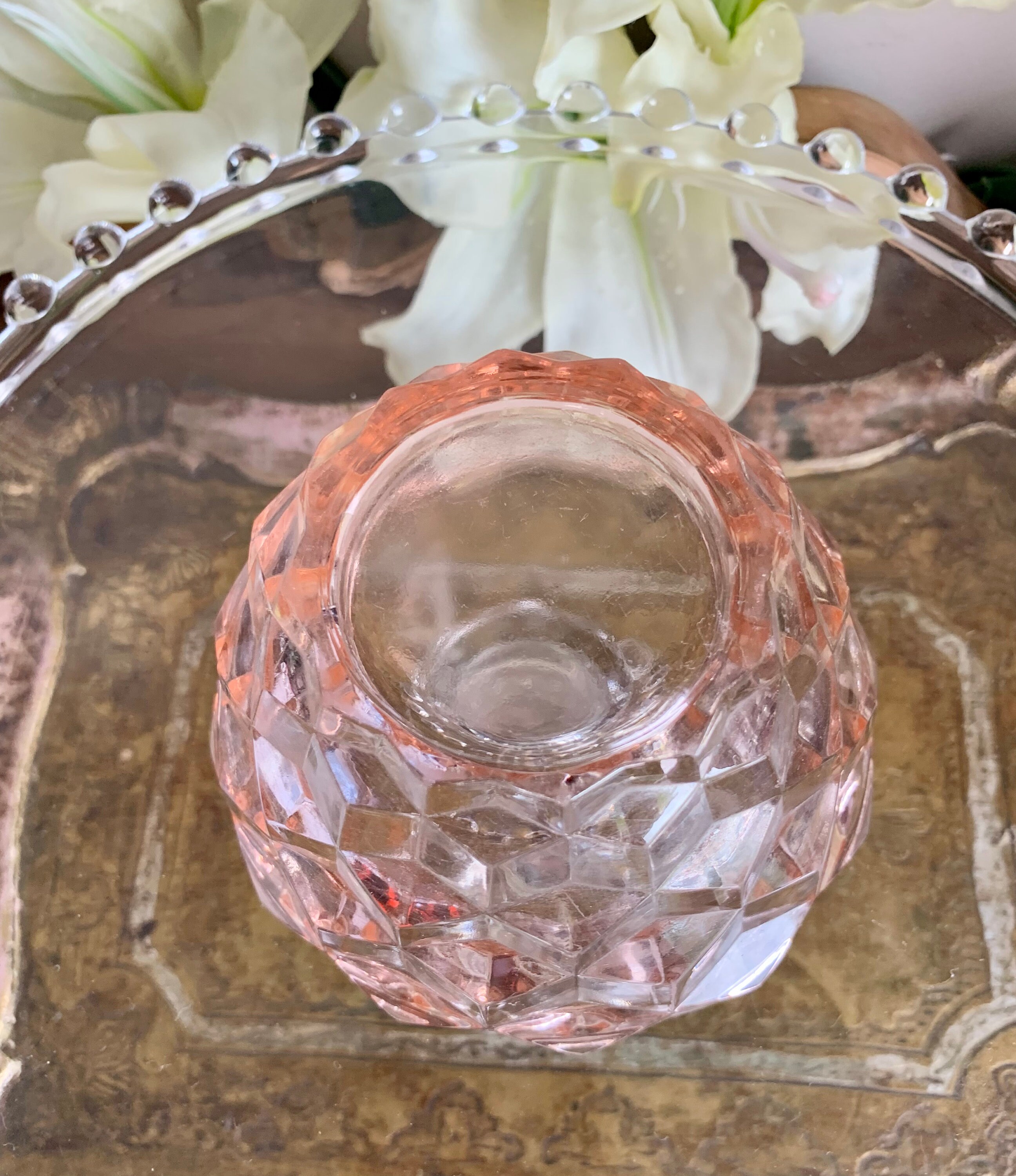 Vintage Jeannette Pink Depression Glass Cubist Pattern Dessert Bowl - Etsy