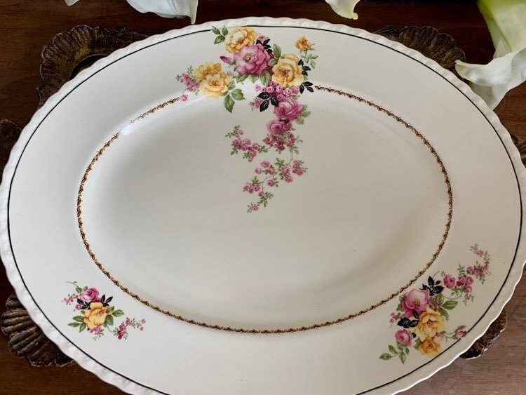 Rare Vintage MYOTT Staffordshire, Rosita Floral Pattern, Oval Serving ...