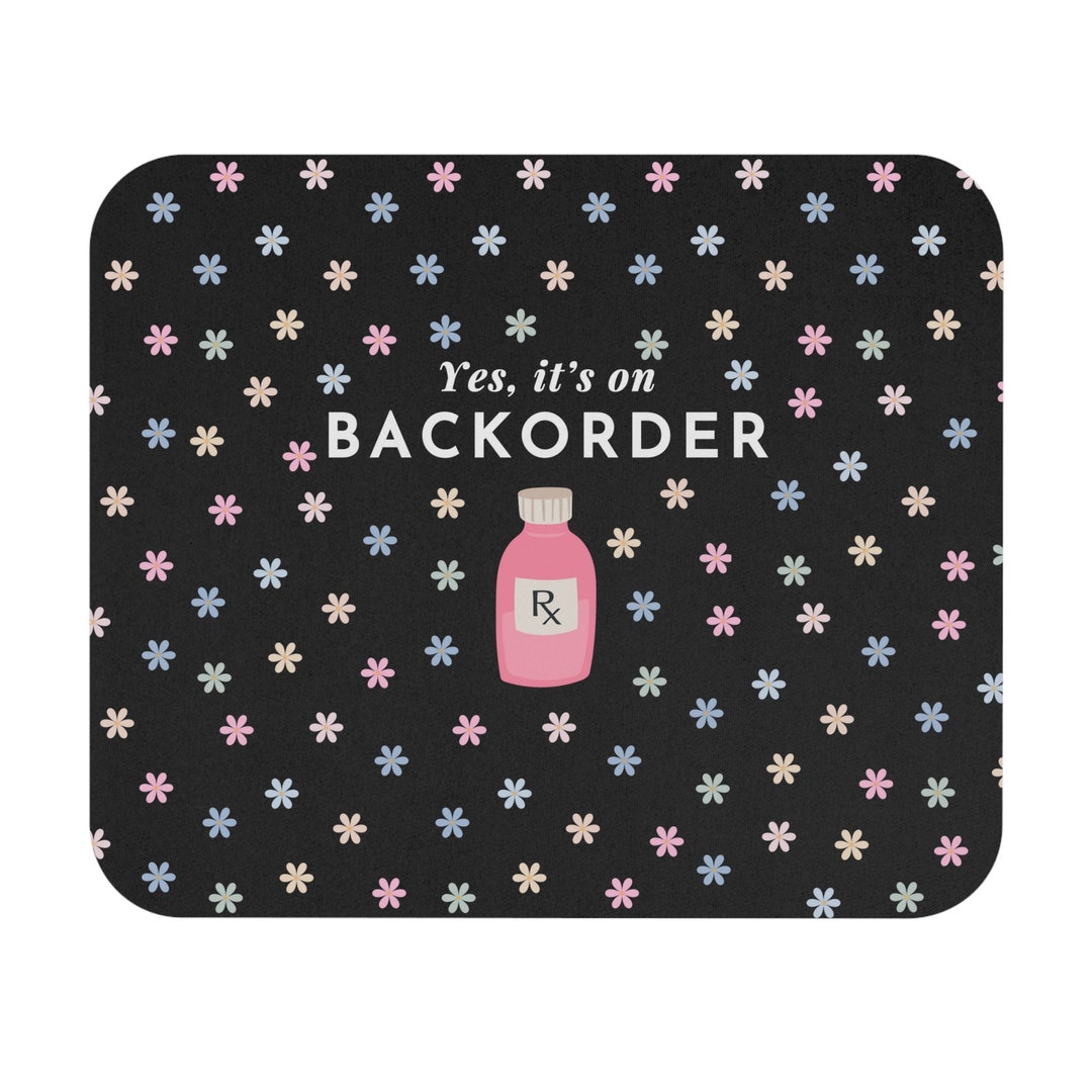 Rectangle Mouse Pad - Black Floral Pattern - 'yes It's on Backorder ...
