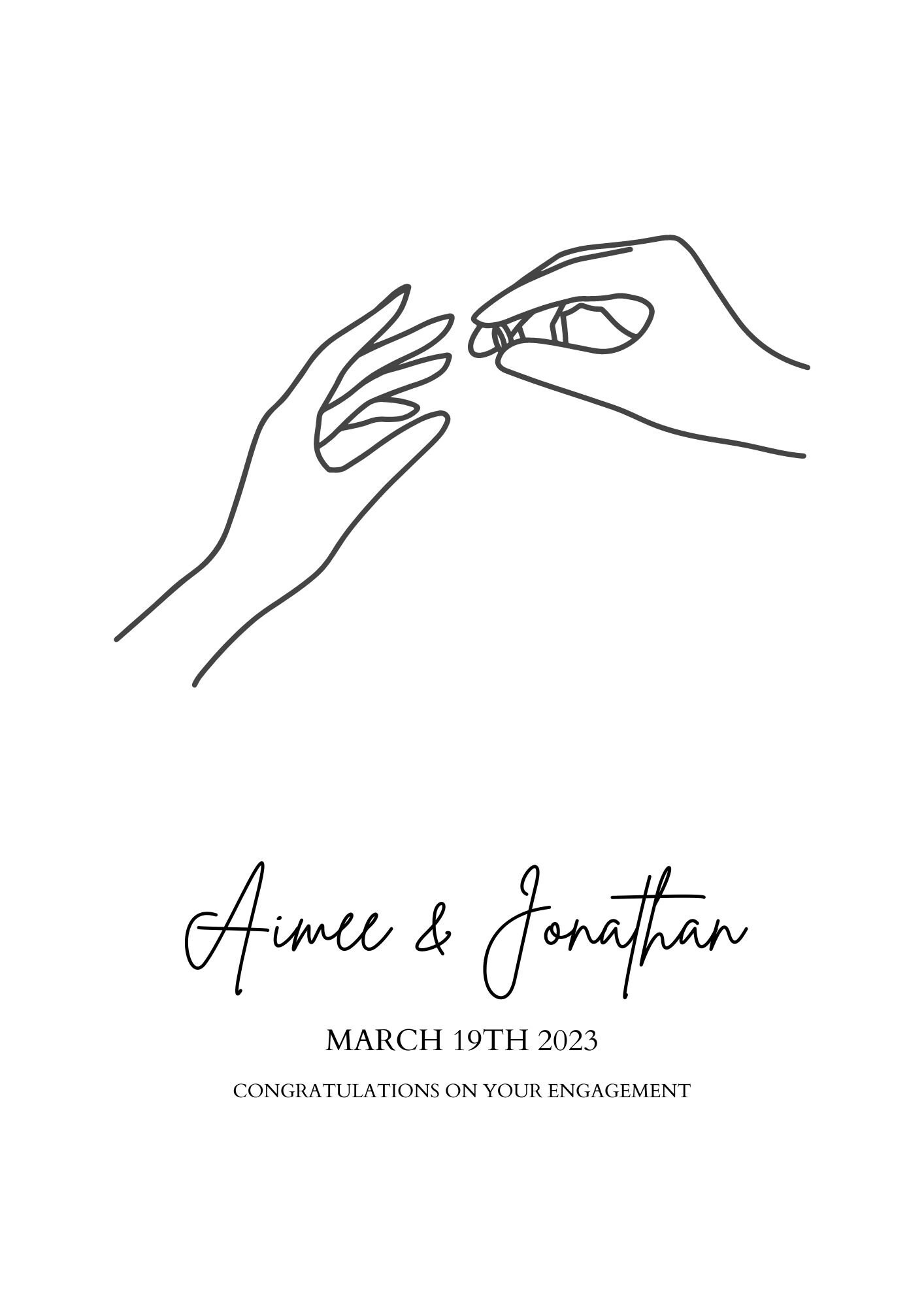 Editable, Printable A4 Engagement Ring Print. Digital Download. - Etsy