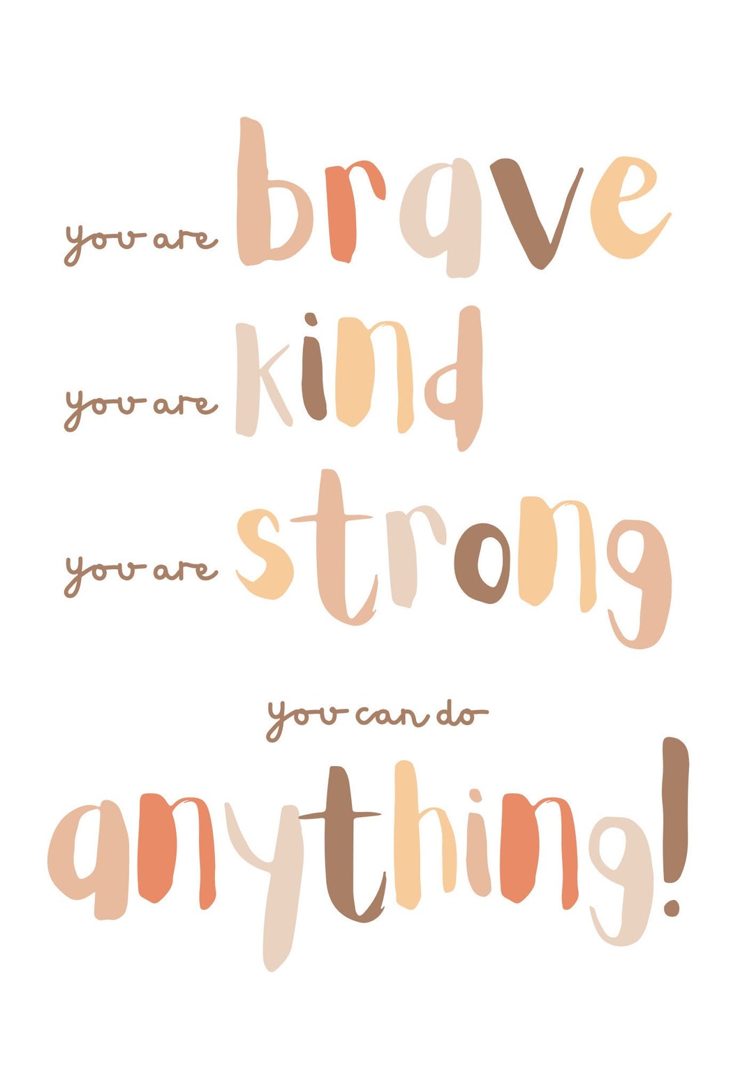 Digital Download. You Are Brave You Are Kind You Are Strong - Etsy