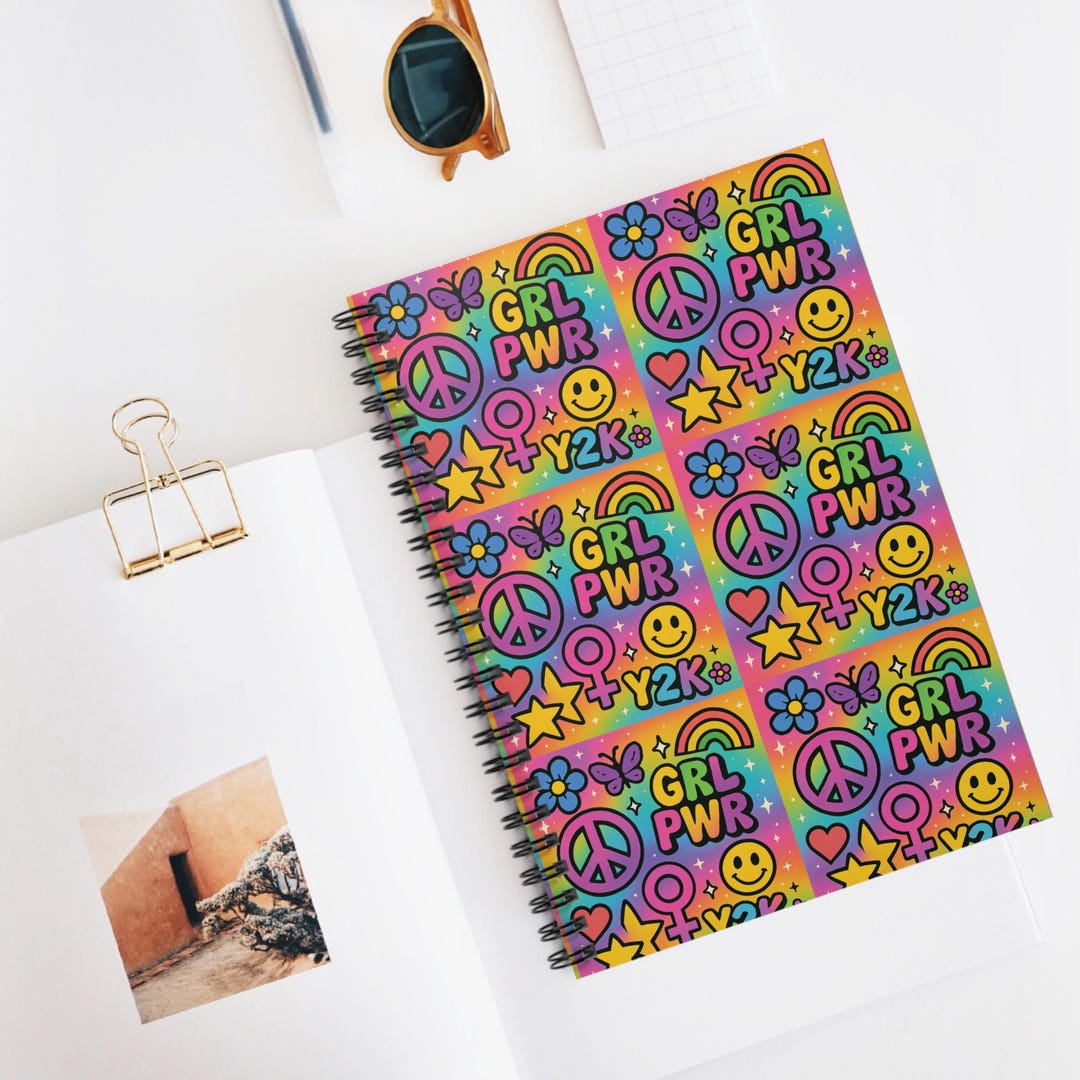 Y2K Girls' Spiral Notebook, Cute Journal for School, Eco-friendly ...