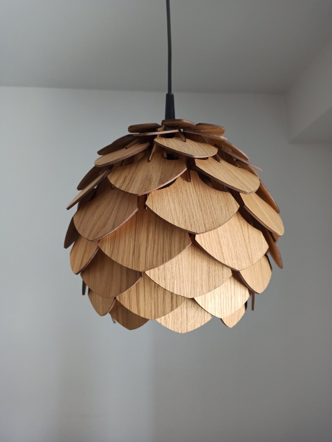 Wood Pendant Light / Chandelier Lighting / Small Wooden Lamp / - Etsy