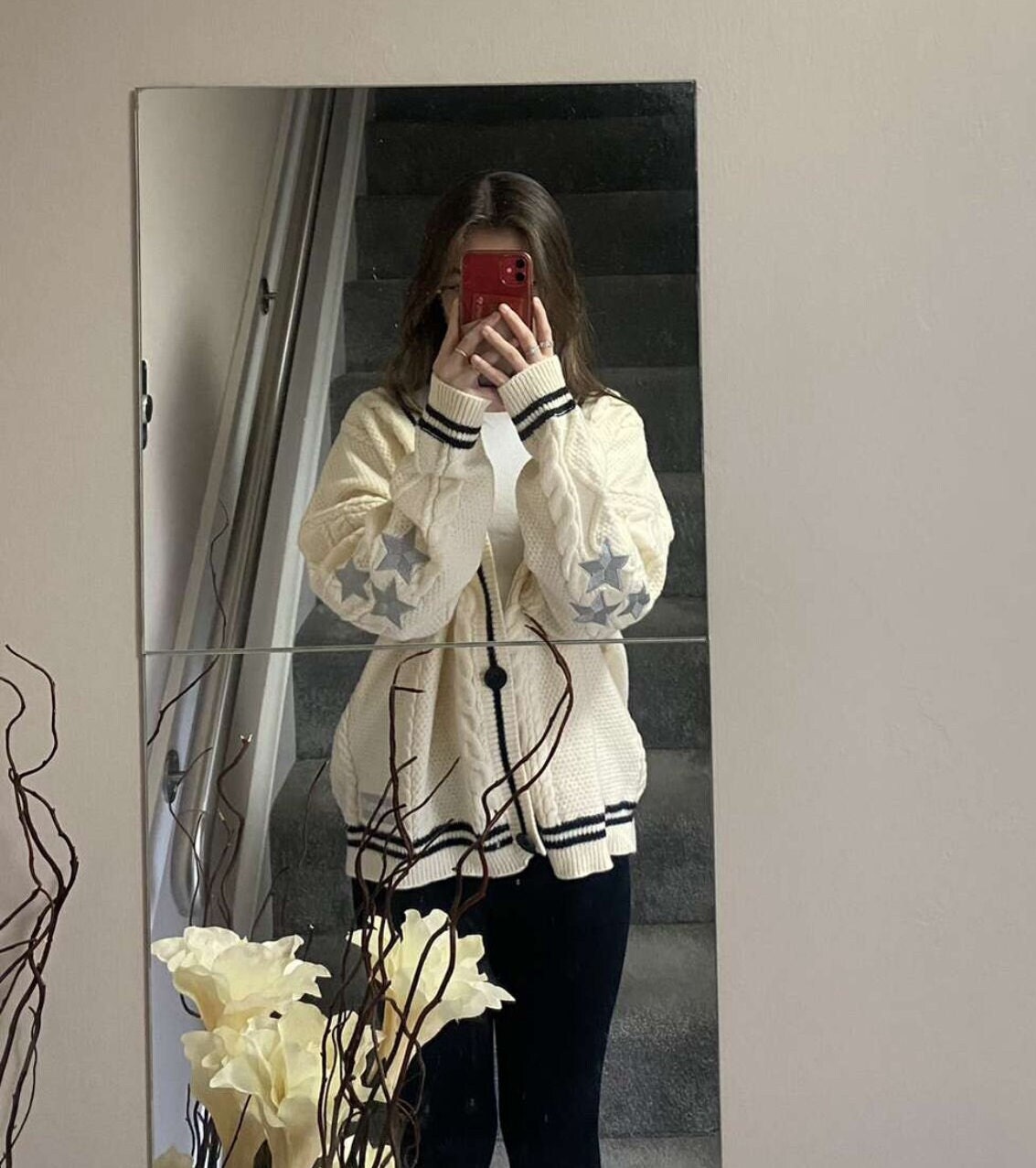 Folk Taylor Cardigan , Oversized Cardigan , Star Embroidered Folklore ...