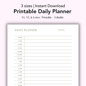Printable Daily Planner Fillable, Editable, To-do List,productivity ...