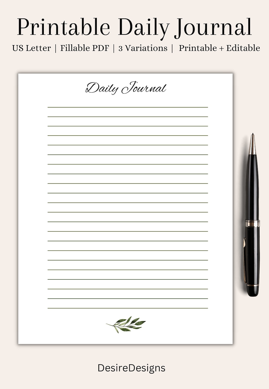 Printable Daily Journal, Minimalist Daily Journal, Simple yet Effective ...