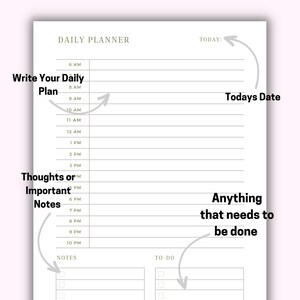 Printable Daily Planner Fillable, Editable, To-do List,productivity ...