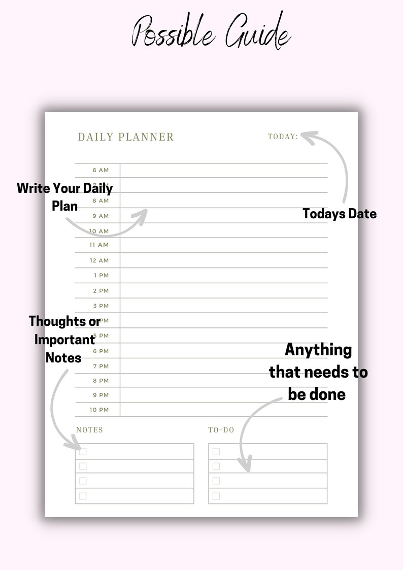 Printable Daily Planner Fillable, Editable, To-do List,productivity ...