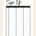 Editable & Printable Sign up Sheet, Sign up Sheet, Sign up Organizer ...