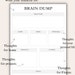 Brain Dumb Printable, Simple Brain Dump Organizer, Thought Tracker ...