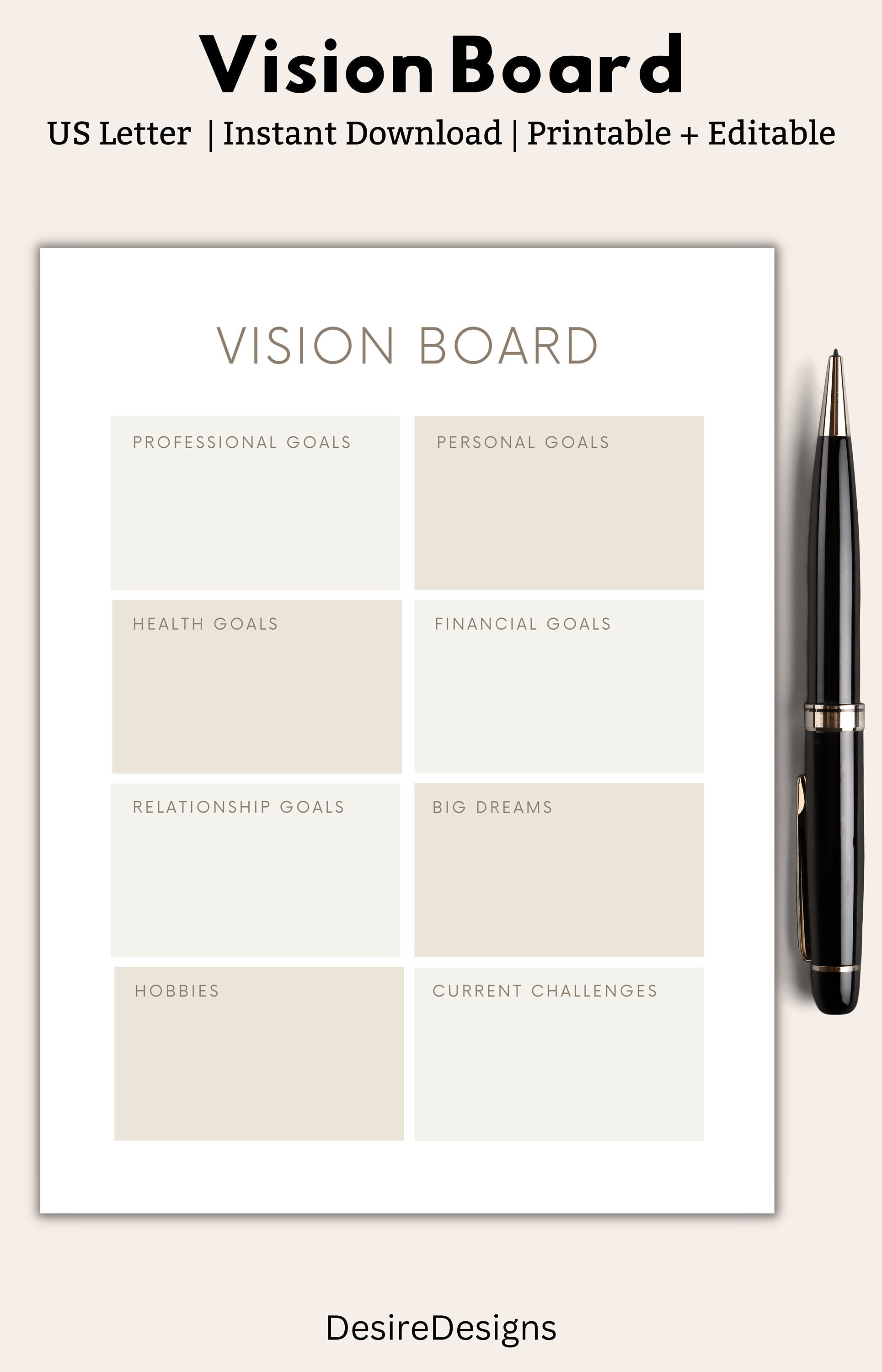 Vision Board Vision Board Printable Life Outline Life - Etsy