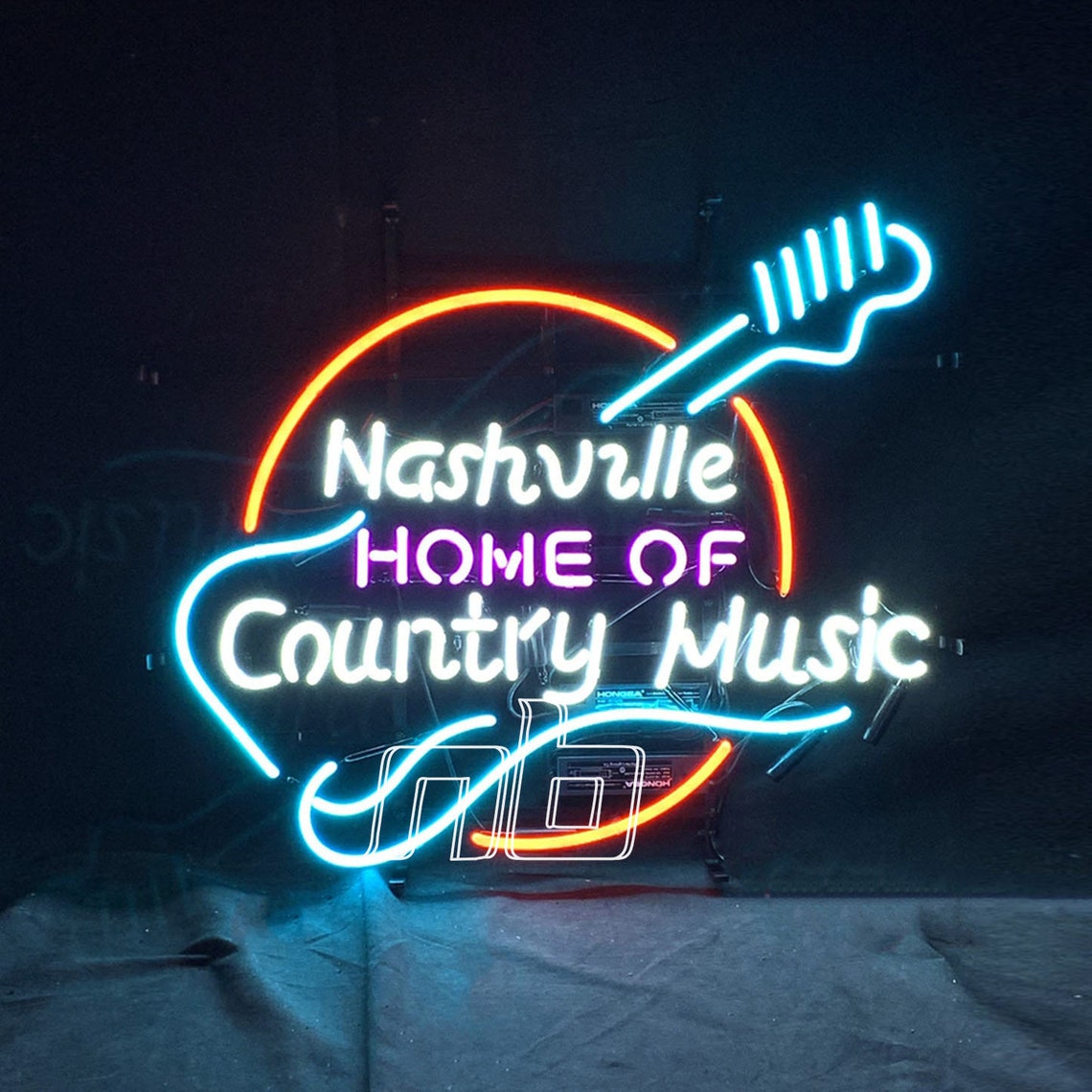 Guitar Nashville Home of Country Music Wall Hanging Bar Decor Signs ...
