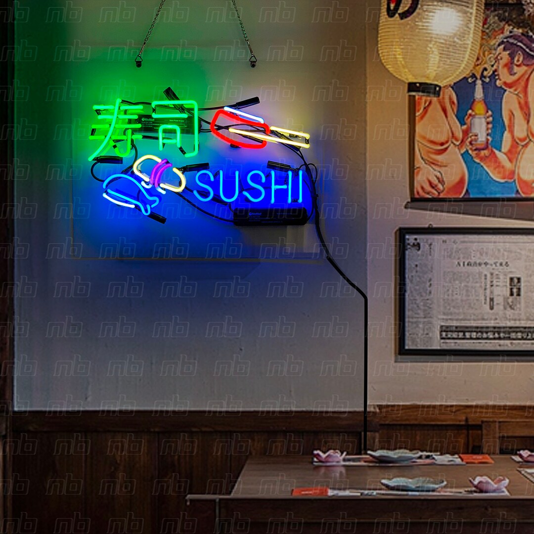 Japanese Sample Sushi Shop Neon of Seafood Subculture Neon Light ...