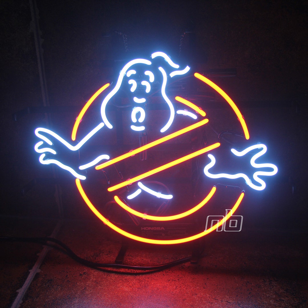 Ghostbusters Logo Wall Art Movie Iconic Pop Culture Real Glass Neon ...