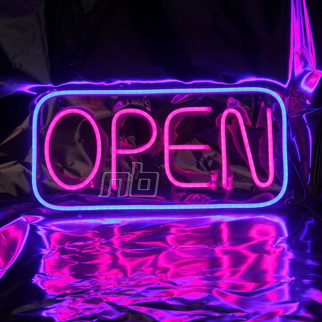 OPEN LED Neon Business Sign Light Custom Business Open Sign for Beer Bar Pub Decor Wall Hanging ...