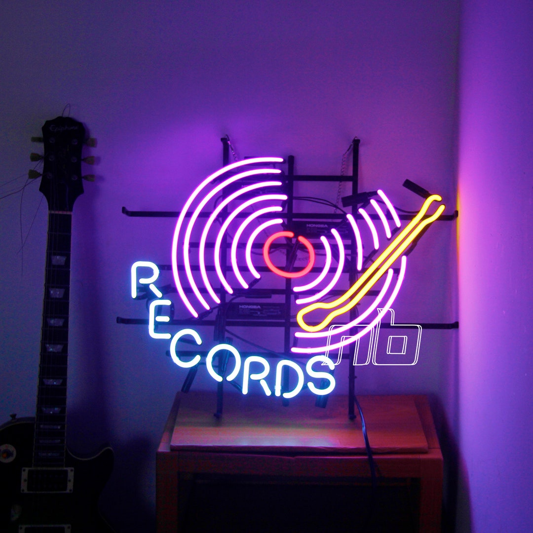 RECORDS LP A Gramophone Neon Bar Sign Handmade Christmas Personalized ...