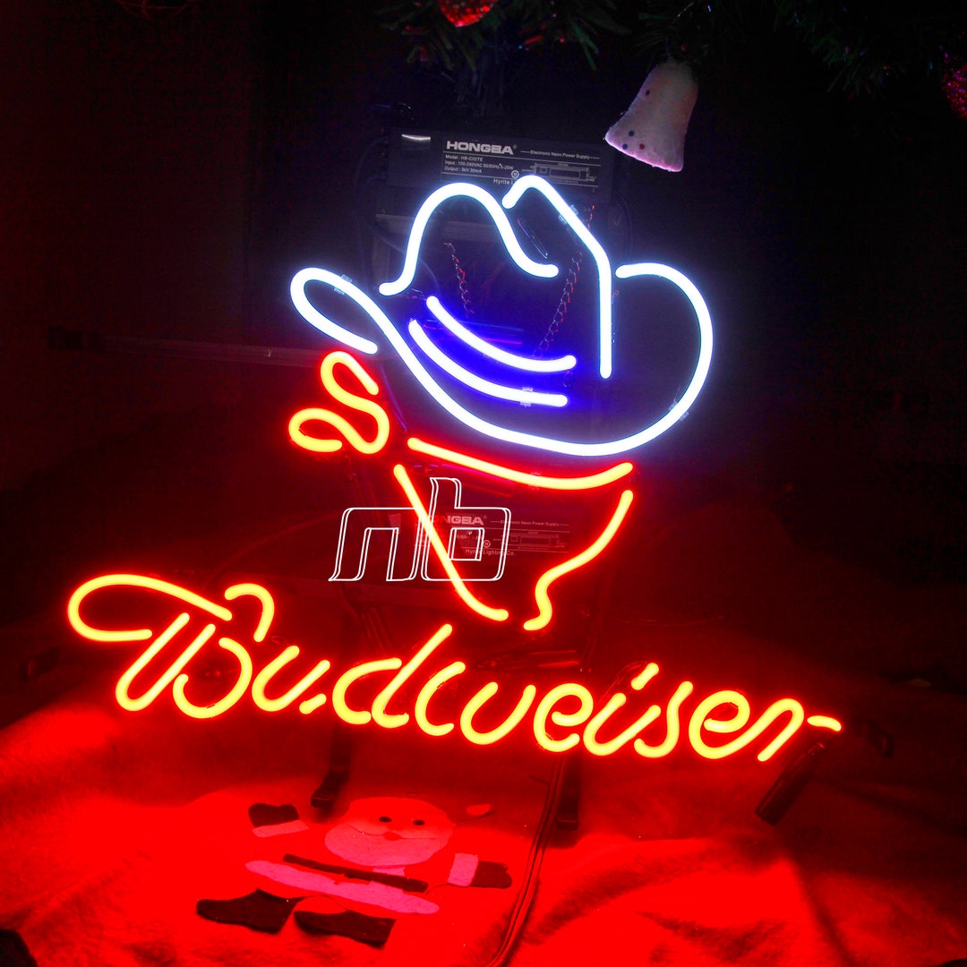 Budw Beer Bar Business Signs Custom Real Glass Neon Beer Sign Home Bar ...