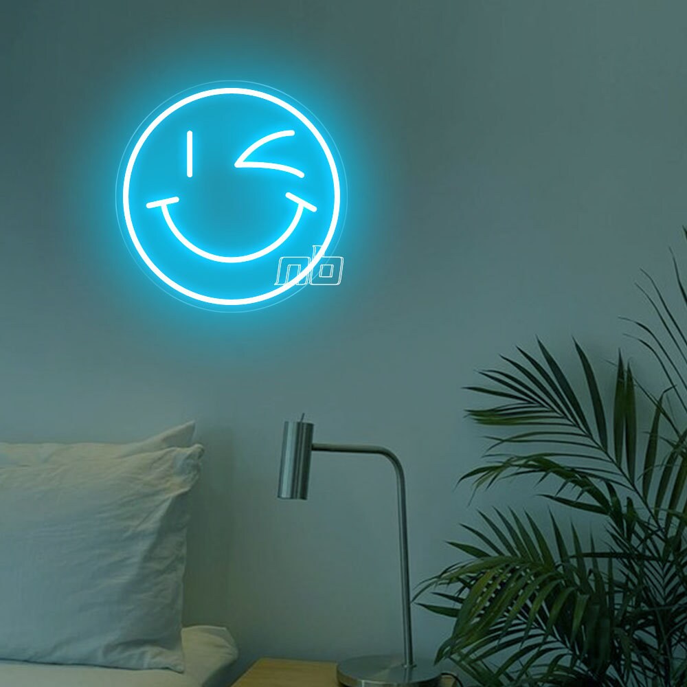 Smiley Face LED Neon Sign Light Personalized Gift Custom Handmade Neon ...