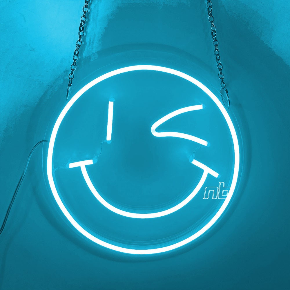 Smiley Face LED Neon Sign Light Personalized Gift Custom Handmade Neon ...