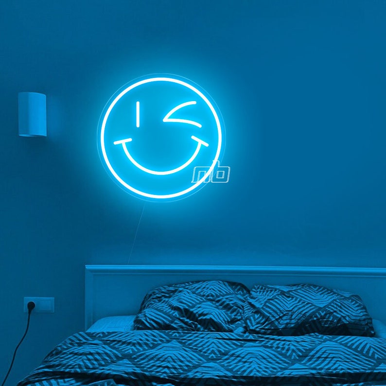 Smiley Face LED Neon Sign Light Personalized Gift Custom Handmade Neon ...