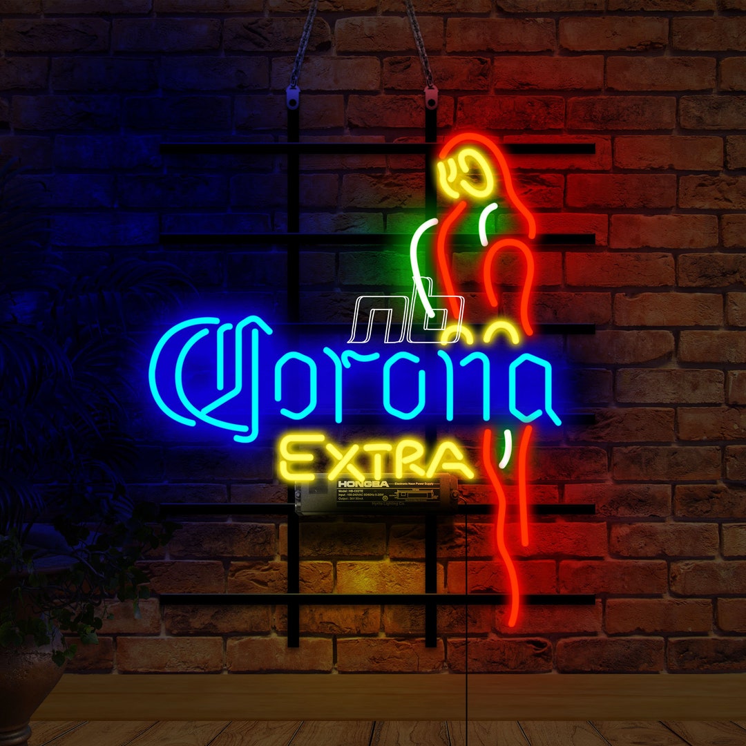 Business Logo Corona Extra Neon Light Bar Decor Wall Art Real Glass ...
