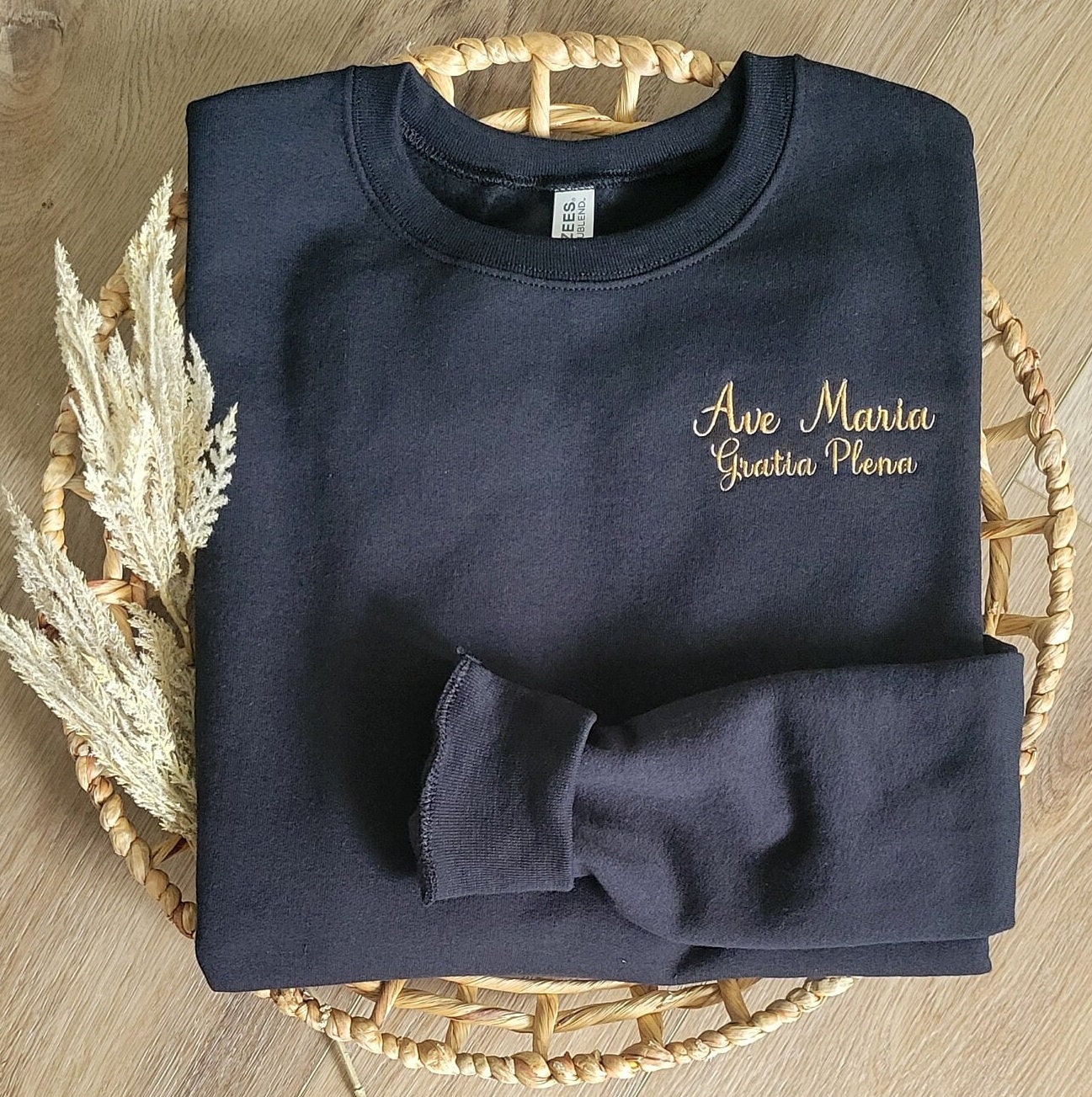 Ave Maria Pullover Sweatshirt, Catholic Shirt, Christian Sweatshirt ...