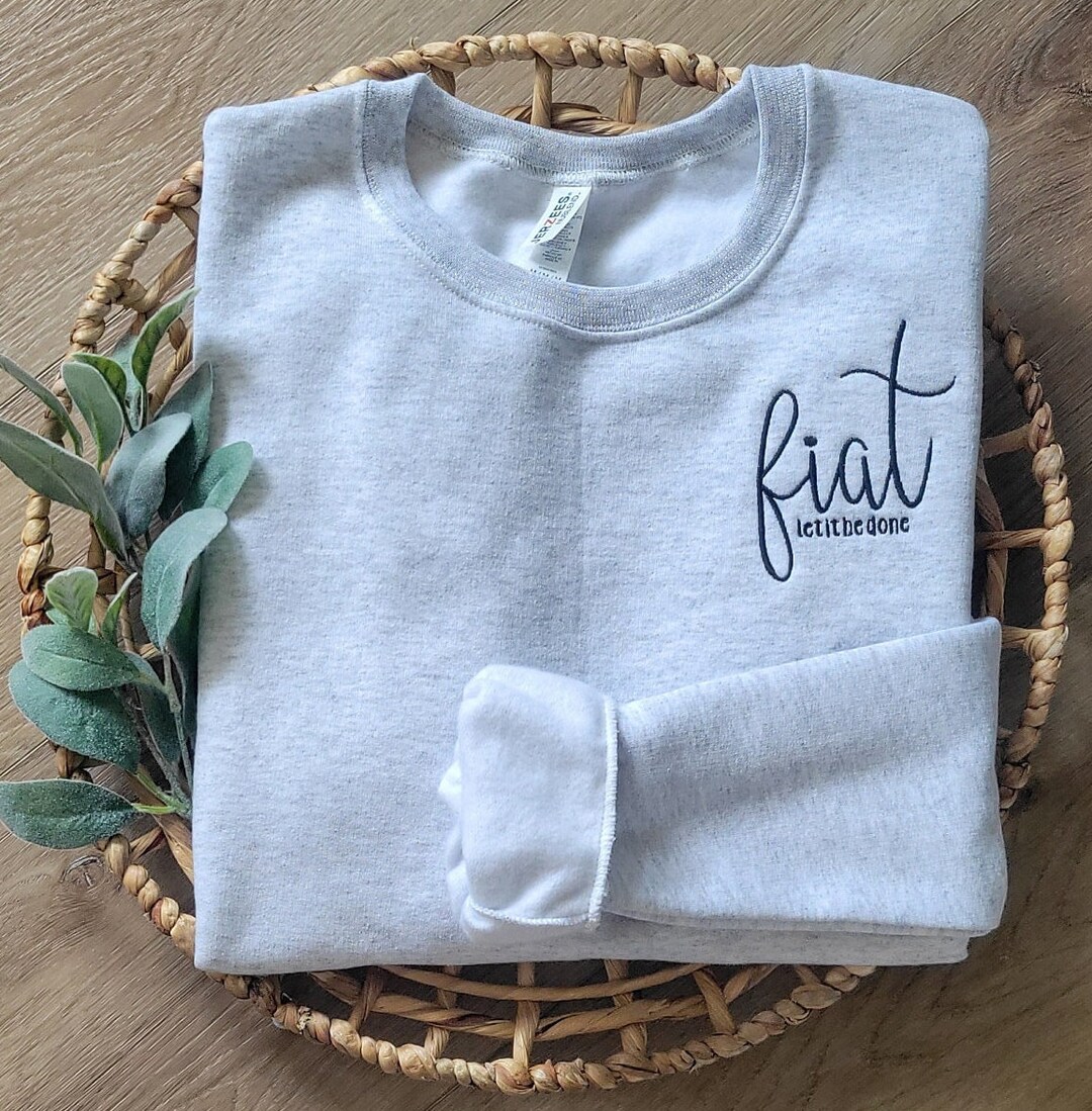 Fiat Catholic Sweatshirt, Woman Christian Sweater, Blessed Mother ...