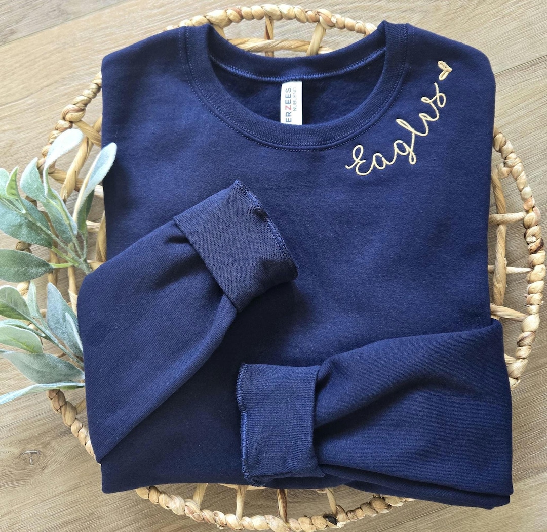 Custom Embroidered Sweatshirt, High School Mascot Embroidered ...