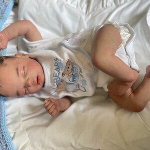 READY Rooted Eyebrows and Lashes Beautiful Baby Boy Asleep Hand-painted ...